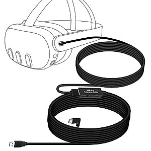 Orzero (1 Set) Total 8M, 26Ft USB Stable Data Cable Compatible for Quest 3, Quest, Quest 2 Link Steam VR, Extension Cable(5M) with Relay Amplifier Chip and USB 3.2 Gen 1 Cable(3M)