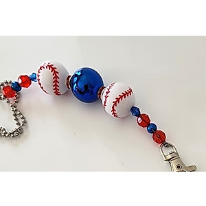 TAKE ME OUT TO THE BALLGAME UV RESIN/ACRYLIC REAR VIEW MIRROR BEADED CAR CHARM – HANDMADE – FREE STANDARD SHIPPING