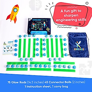Kangabu Fort Building Kit - 120 Pieces - Glow Fort Building Set for Kids Ages 4-11 - Kids Fort Building Kit, Build a Fort Kit for Kids - Fort Builder, Fort Making Kit, Outdoor and Indoor Fort