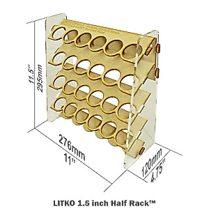 LITKO Acrylic Craft Paint Organizer Storage Rack 2oz Bottle Holder Caddy Stand | 1.5mm/2 ounce | Wall Mount | Compatible with Americana, Apple Barrel, Craftsmart, DecoArt, Delta and FolkArt (24 Holes)