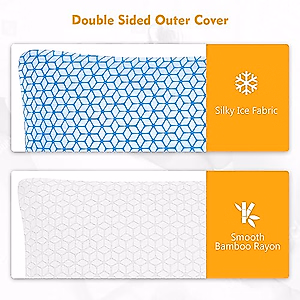 Love Attitude Pillows Queen Size Set of 2, Queen Pillows 2 Pack for Bed Shredded Memory Foam Pillows Adjustable, Cooling Pillow Soft and Supportive for Side Back Stomach Sleepers