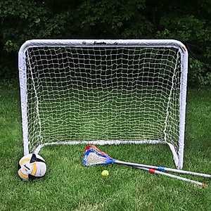 Franklin Sports Steel Goal - All Sport Soccer, Lacrosse Field Hockey and Street Hockey Goal - 50"x42" Youth Goal and Net - Backyard Goal