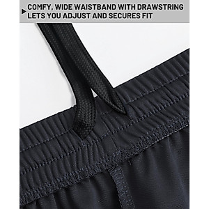 MIER Men's Quick-Dry Athletic/Soccer/Basketball Shorts Without Pockets No Liner Running Workout Training Active Shorts, Black, XL