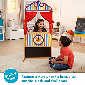 Melissa & Doug Deluxe Puppet Theater - Sturdy Wooden Construction - Puppet Show Theater For Kids