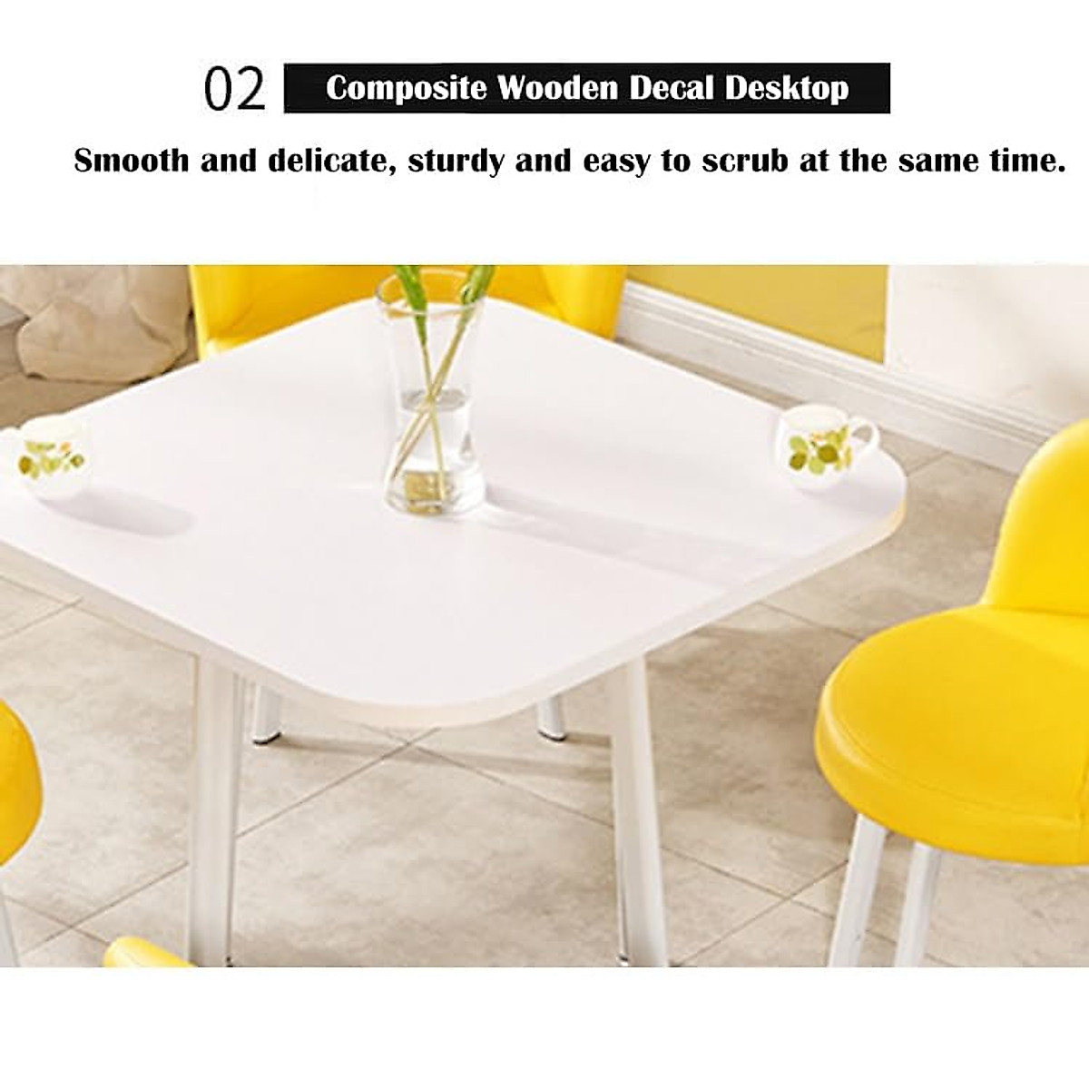 EpuzeR Dining Office Conference Table Set, Reception Meeting Table Coffee Table and 4 Chair, Metal Frame, Wooden Marble top, 60 * 120cm (Color : Black)