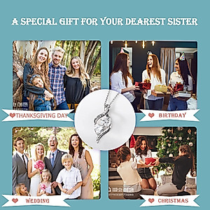 IDASANY Mother's Day Gifts for Sister from Sister Brother- 925 Sterling Silver Always My Sister Forever My Friend Love Heart Pendant Necklace, 18" (with Giftbox)