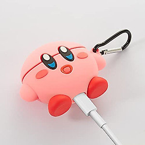 3D Kirby Case Compatible for Airpods Pro/Pro 2nd Generation Cute Cartoon Anime Air pod Pro Case Unique Kirby Shape Kids Teens Girls Women Soft Silicone Case for Airpod Pro with Keychain