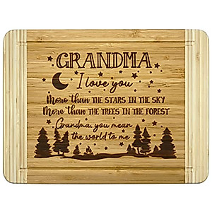 Grandma Gifts, Birthday Mother's Day Thanksgiving Christmas Gift for Nana Grandma Grandmother Mother, Engraved Cutting Board -Grandma You Mean The World to Me