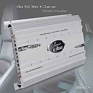 Premium Lanzar Car Audio, Amplifier Car Audio, Car Stereo Amplifier, 4,000 Watt, 4-Channel, Mosfet Amplifier, RCA Input, Subwoofer Bass Control, Power Amp, LED Indicator, Car Electronics