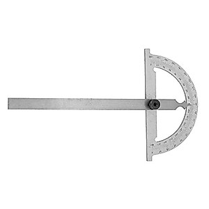 180 Degree Protractor, 80 * 120mm Carbon Stainless Steel Chrome Plating Protractor Rotary Angle Finder Measuring Ruler Tool for Woodworking