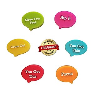 BD INNOVATION ELECTRONICS Tennis Vibration Dampeners Motivational Slogans 6 Pack