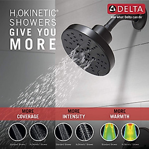 Delta Faucet Nicoli 14 Series Single-Handle Shower Faucet, Shower Trim Kit with 5-Spray H2Okinetic Shower Head, Matte Black 142749-BL (Shower Valve Included)