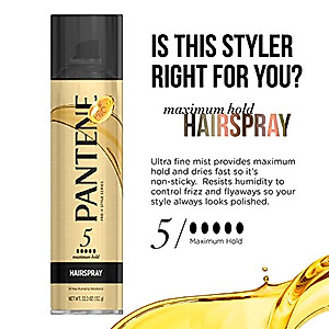 Pantene Pro-V Level 5 Maximum Hold Hairspray for Maximum Hold, Texture and Finish, 11 oz