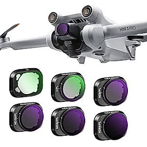NEEWER 6 Pack ND/PL Filter Set Ideal for Bright Sunny Daylight Compatible with DJI Mini 3/Mini 3 Pro, Multi Coated HD Glass, No Color Cast&Remove Glare, Include ND8/PL ND16/PL ND32/PL ND64/PL CPL UV