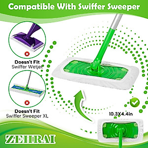 ZEHRAI 3 Pack Reusable Microfiber Mop Pads Compatible with Swiffer Sweeper Mop, Wet and Dry Flat mop Cover, Washable Swiffer Pads for Surface/Hardwood Floor Cleaning (Mop is Not Included)