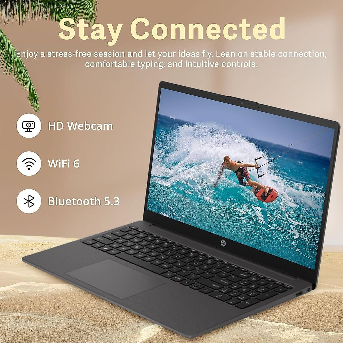 HP 15.6" FHD Business Laptop Computer, AMD 8-Core Ryzen 7 7730U (Beat i7-1355U), 4GB DDR4 RAM, 128GB PCIe SSD, WiFi 6, Bluetooth 5.3, Webcam, Type-C, HDMI, Numeric Keypad, Windows 11 Pro, Vent-Hear