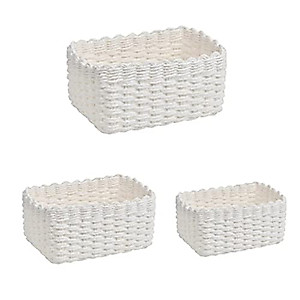 Rehomy Woven Storage Baskets | Decorative Cotton Rope Basket for Bathroom | Cute Woven Basket for Nursery | Set of 3 Brown Toy Storage Basket | Towel Storage Basket | Baby Soft Basket Organizer