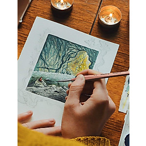 Nicpro Detail Paint Brushes 5 PCS Extra Fine Tip 000 Professional Miniature Painting Artist Set Round 3/0 for Micro Watercolor Oil Acrylic Craft Models Rock Army Paint By Number for Adult