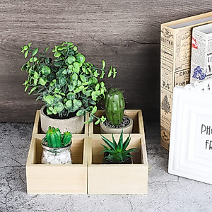 Aodaer 10 Pieces Wooden Box Unfinished Small Platane Wood Box 4 x 4 x 2.2 Inch Rustic Treasure Box Decorative Craft Organizer Storage Box for Crafts, Collectibles, Succulents, Desktop Drawer Decor