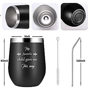 APACOZIN Gifts for Women Wife Mom Her - 12 Oz Stainless Steel Wine Tumbler with Straws, Lids, Mothers Day, Christmas Xmas, Birthday, Valentines Gifts for Best Friend Teachers Sister Daughter Coworker