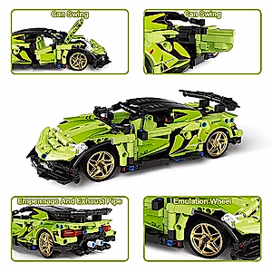 Remote & APP Controlled Robot/Car STEM Building Kit for Kids, 2in1 STEM Building Toys, 461 Pcs Educational Building Blocks for Kids Science Learning, Remote Control Car Toy Set for Boys Girls (Green)