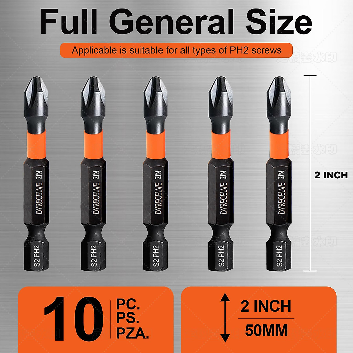 10-Pack Phillips Bits #2 Impact Magnetic 2 Phillips Bits- PH2 Bits Premium S2 Alloy Steel Phillips Head Drill Bits- Phillips Screwdriver Bits (2-Inch Long Phillips Bit Set) 1/4 Hex Shank Screw Bits