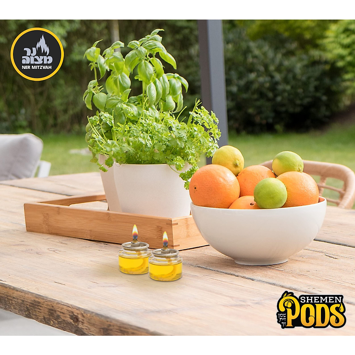 Ner Mitzvah Extra Virgin Olive Oil Shabbat Candles - 4 Hour Olive Oil Candles - 24 Pack Pre-Filled Shabbos Candles with Quick Light Technique