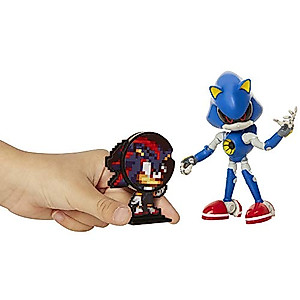 Sonic The Hedgehog Collectible Metal Sonic 4" Bendable Flexible Action Figure with Bendable Limbs & Spinable Friend Disk Accessory Perfect for Kids & Collectors Alike for Ages 3+