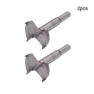 Utoolmart Forstner Drill Bits, 40mm Cemented Carbide Wood Cutter Tool, Hex Shank Woodworking Hole Saw Cutter, 80mm Length Woodworking Hole Boring Bit, Gray, 2 Pcs