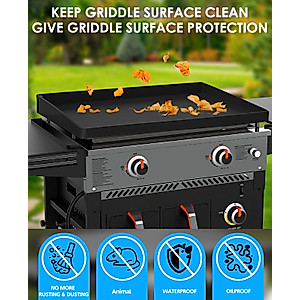 shuangjishan Blackstone Silicone Griddle Mat: 28 Inch Griddle Cover Full Edge Protective Blackstone Grill Cover Outdoor Griddle Mat Accessories for BBQ,Black