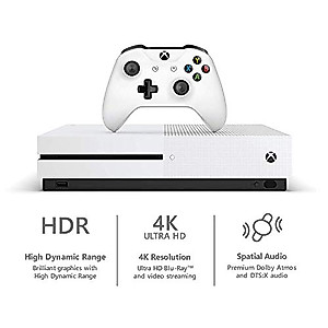 Microsoft Xbox One S 1TB/2TB Forza Horizon 4 Bonus Bundle: Forza Horizon 4, Xbox Wireless Controller, Xbox One S 4K HDR Console - White One S Gaming Console with 4K Blu-Ray Player