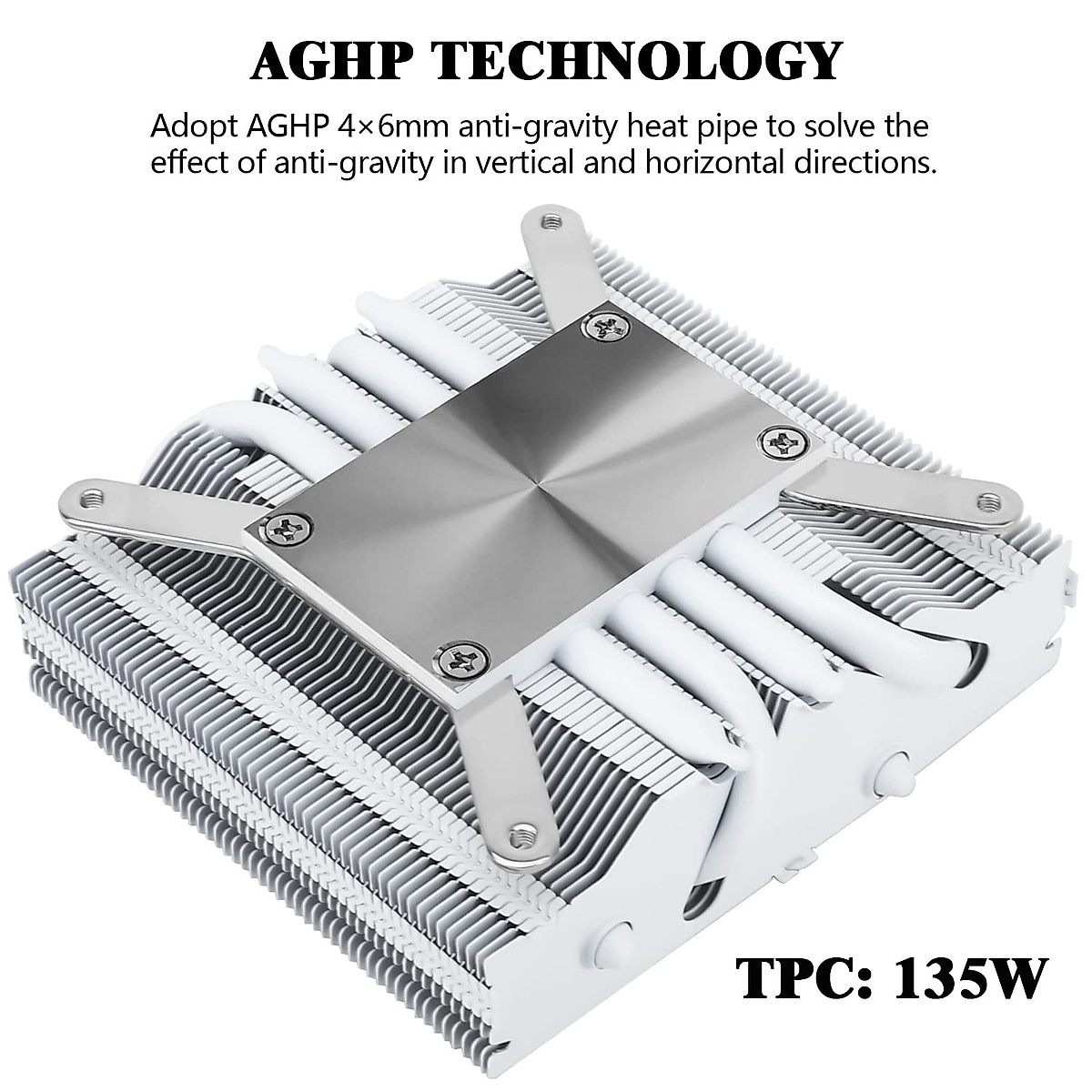 Thermalright AXP90-X47 White Low Profile CPU Cooler, with 92mm TL-9015W Slim PWM Fan, ITX CPU Cooler, AGHP Technology, 47mm Height,for AMD AM4 AM5/Intel 1150/1151/1155/1156/1200(AXP90 X47 White)