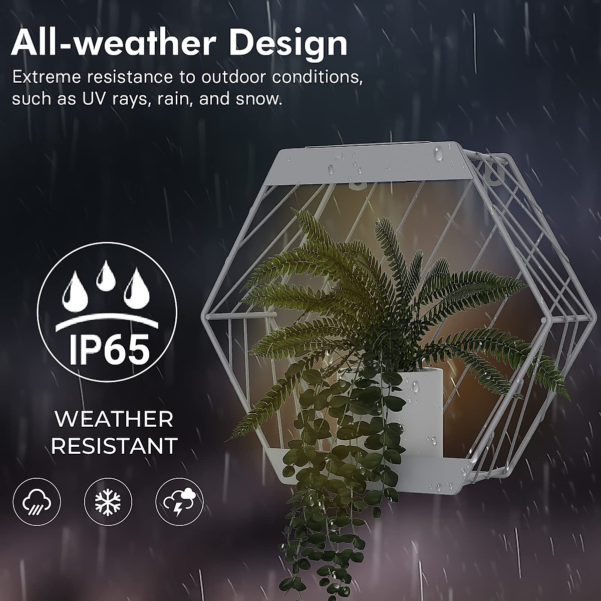 Grand patio Outdoor Leiden LED Solar Hexagon Wall Sconce Planter, with Dusk to Dawn Sensor Decor Wall Lighting for Garage Doorway Patio Yard, Cement Grey (L-Linear)