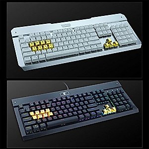 E-Element Keycaps Doubleshot 12Key caps with White infill Translucidus Keycap Puller Backlit Key caps for Mechanical Gaming Keyboards Gold Color
