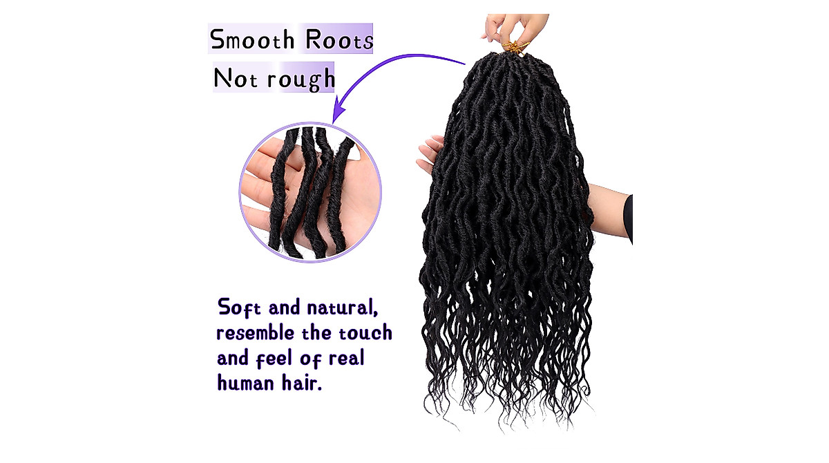 LOSMOEER Faux Locs Crochet Hair 12 Inch Goddess Locs for Women