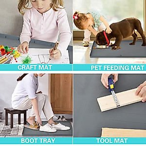 Under Sink Mat, 34"x22" Silicone Under Sink Mats for Kitchen Waterproof, Cabinet Drip Tray, Bottom of Kitchen Under The Sink Mat, Liner Protector with 1" Lip Drain Hole for Leak