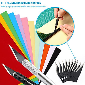 EHDIS Precision Craft Hobby Knife Blades 11# Knife Blades Refill Hobby Art Blades Cutting Tool with Storage Case for Craft, Hobby, Scrapbooking, Stencil (50)