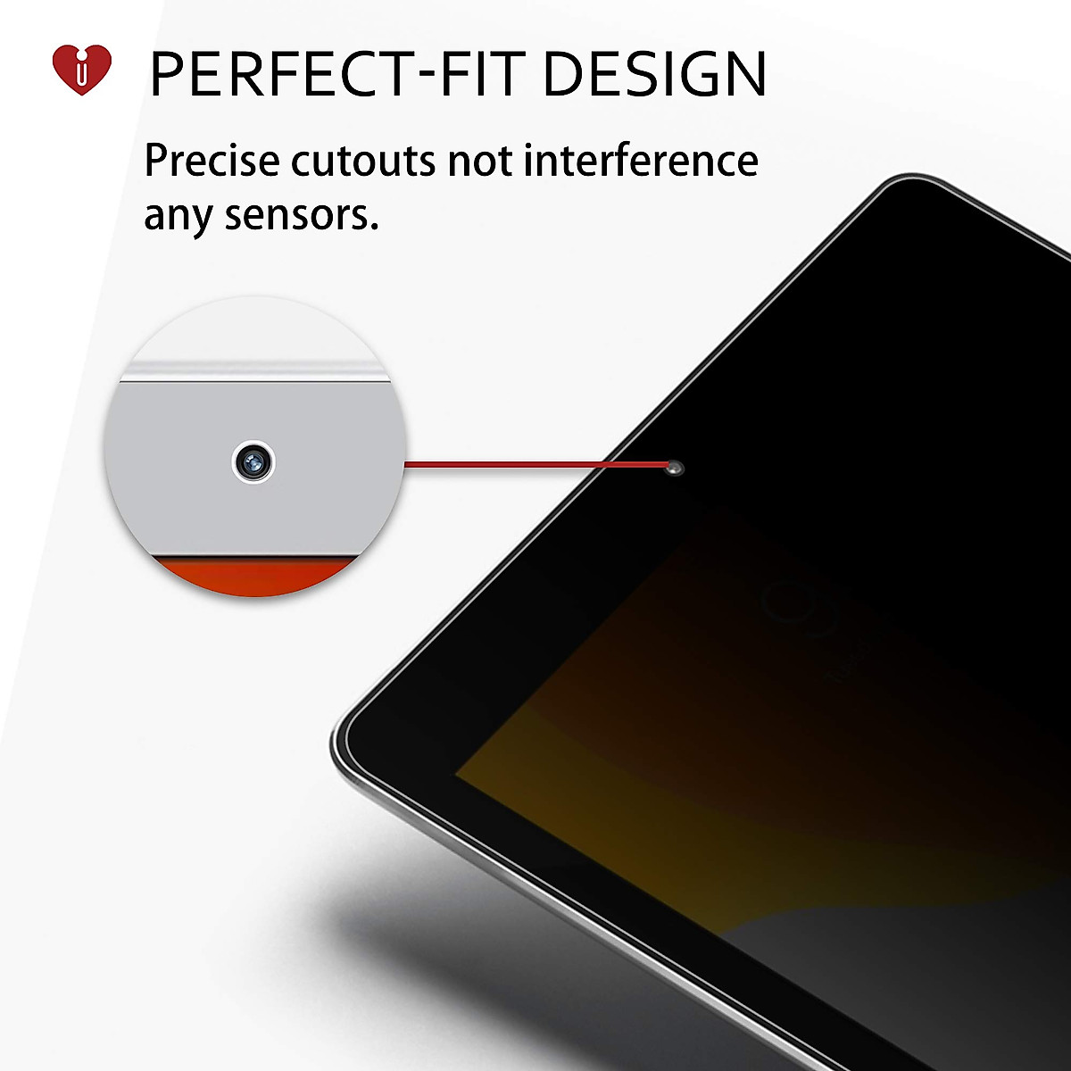 iCarez Privacy Screen Protector for 10.2 iPad 9/8 / 7, 1-Pack 4-Way 360 Degree