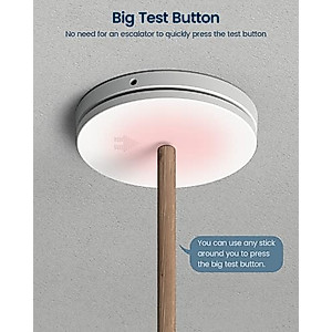 Ecoey Smoke Detector Alarm, 10 Year Fire Alarms Smoke Detectors with Self-Test and Ambient Light Detection, Ultra-Thin Fire Alarm with Big Test Button and Night Mode for Home, FJ146, 1 Pack