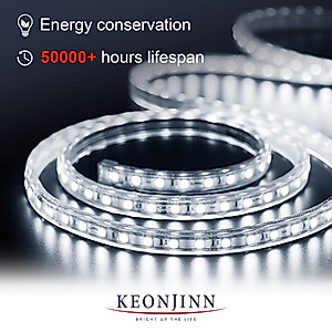 Keonjinn LED Bathroom Mirror with Lights, 40 x 24 Inch Front Lighted Vanity Mirror, Wall Mounted Anti-Fog Memory Brightness Dimmable Makeup IP54, Shatterproof (Horizontal/Vertical)