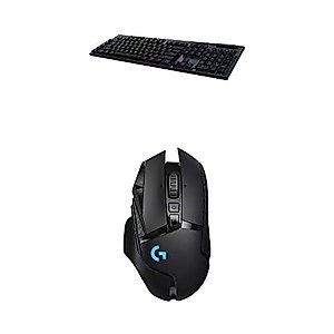 Logitech G915 Lightspeed RGB Mechanical Gaming Keyboard and Logitech G502 Lightspeed Wireless Gaming Mouse Bundle