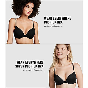 Victoria's Secret Pink Wear Everywhere Super Push Up Bra, Padded, Smoothing, Bras for Women, Beige (34B)