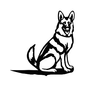 YO-yiHHG Adorable Dog Stake Decoration Yard Garden Outdoor Metal Art Dog Silhouette Decoration Steel Dogs Statue Adorable Ornament Gift (German Shepherd)