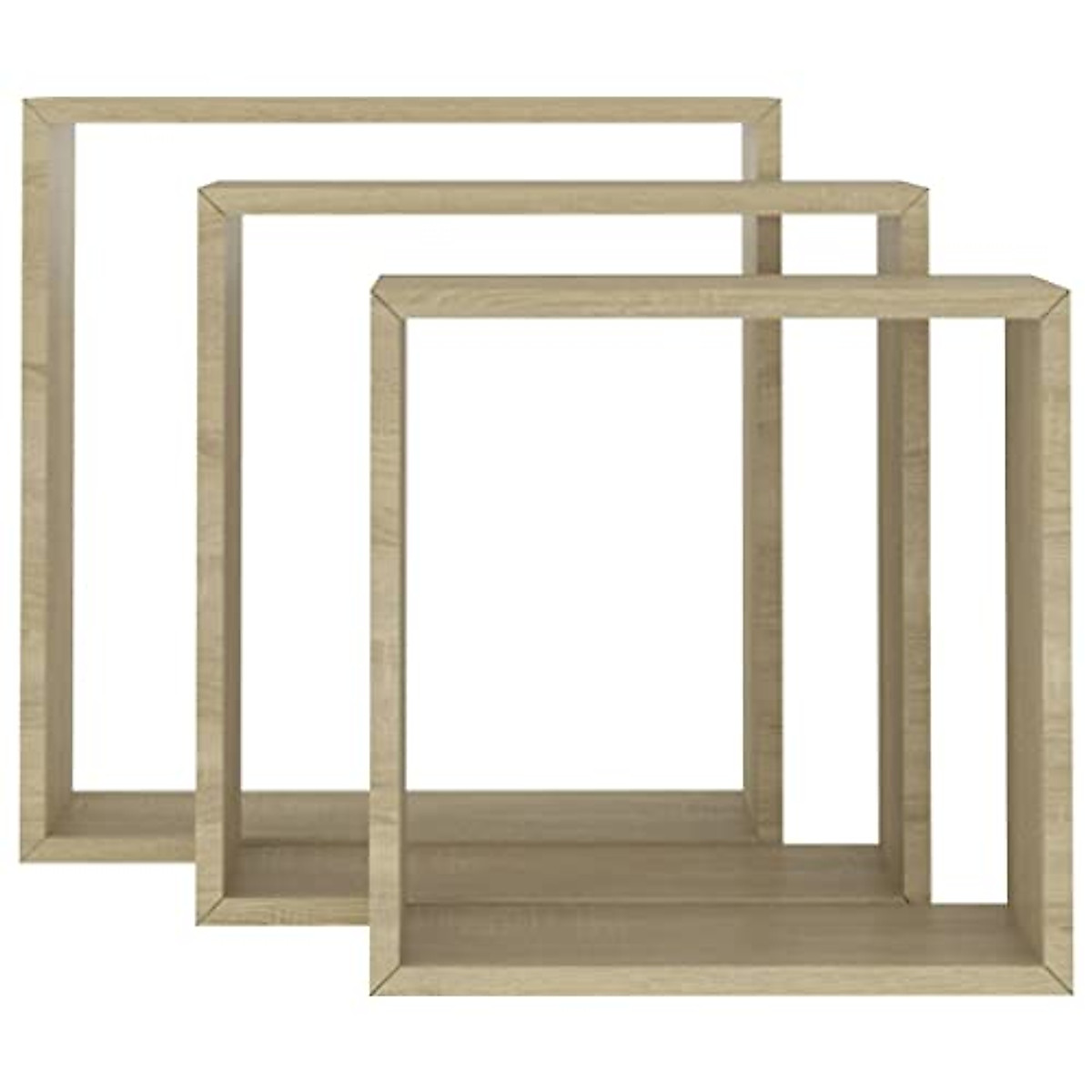 YAFF Wall Cube Shelves 3 pcs Sonoma Oak (6.27lbs)