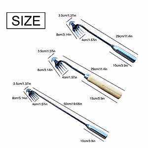 New Weeding Artifact Uprooting Weeding Tool, Upgrade Garden Weed Pulling Tool, Manganese Steel Forged Weed Puller 4 Teeth Dual Purpose Weeder with Handle for Garden Yard Farm (B-Iron Handle)