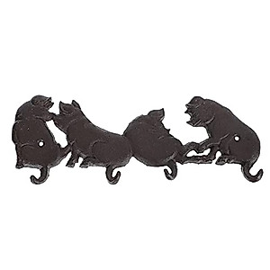 2pcs Coat Cartoon Rustic Hanging Rail Pig Hanger Towel for Home and Door Pattern Farmhouse Animal Kitchen Sweaters Hat Cast Racks Holders Special Clothes Coats Iron Room
