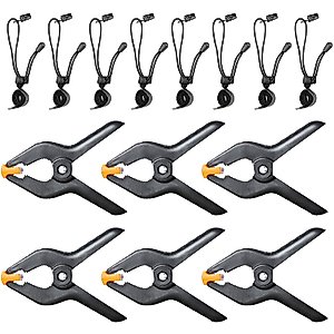 EMART 4.5 inch Heavy Duty Backdrop Clamp Kit-6 Spring Clamps, 8 Background Clip Holders for Muslin Stand, Canvas, Paper, Fabric, Chromakey Screen, Photo Studio, Photography Backdrops Support