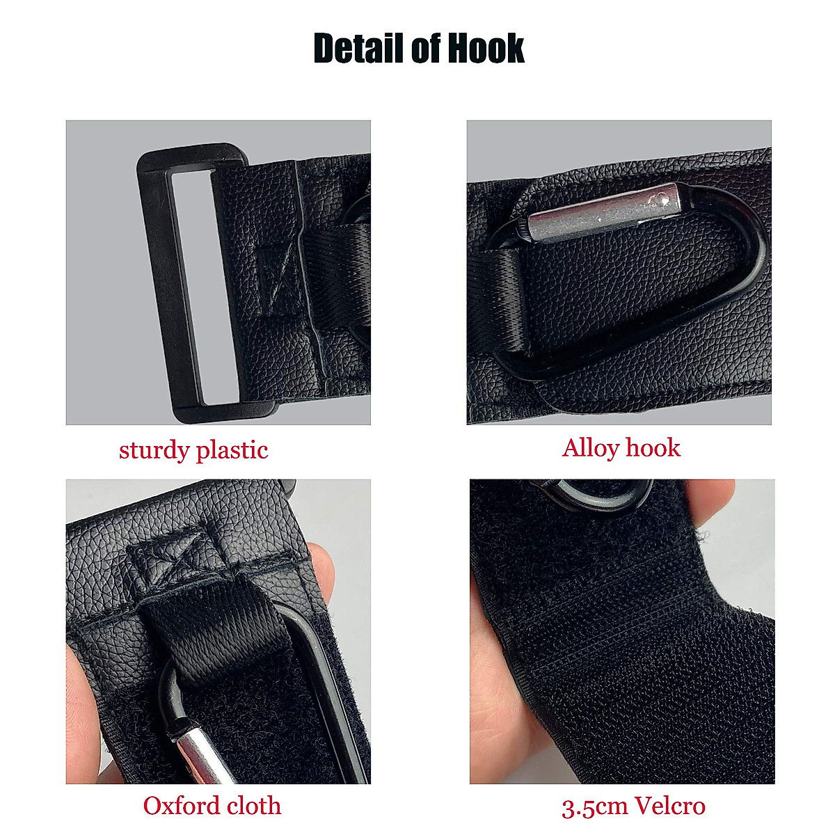 2pcs Baby Stroller Hook for Mommy,Hooks for Shopping Bags & Diaper Bags & Hanging Purses,Velcro Hook Clip Stable,Shopping Bag Holder,Up to 4kgs (Black)