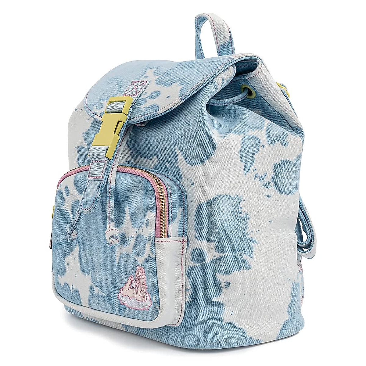 Loungefl Valfre Lucy Blue Acid Wash Denim Backpack