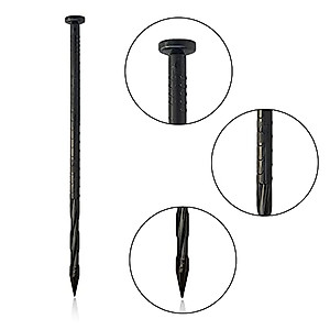 Spiral Nylon Landscape Anchoring Spikes, 10 Inch 25 Count Plastic Garden Landscape Spikes, Landscape Edging Stakes for Paver Edging, Weed Barrier, Artificial Turf (25)